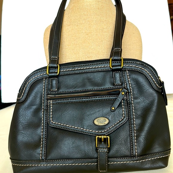 boc | Bags | Boc Born Concept Black Brown Vinyl Purse | Poshmark